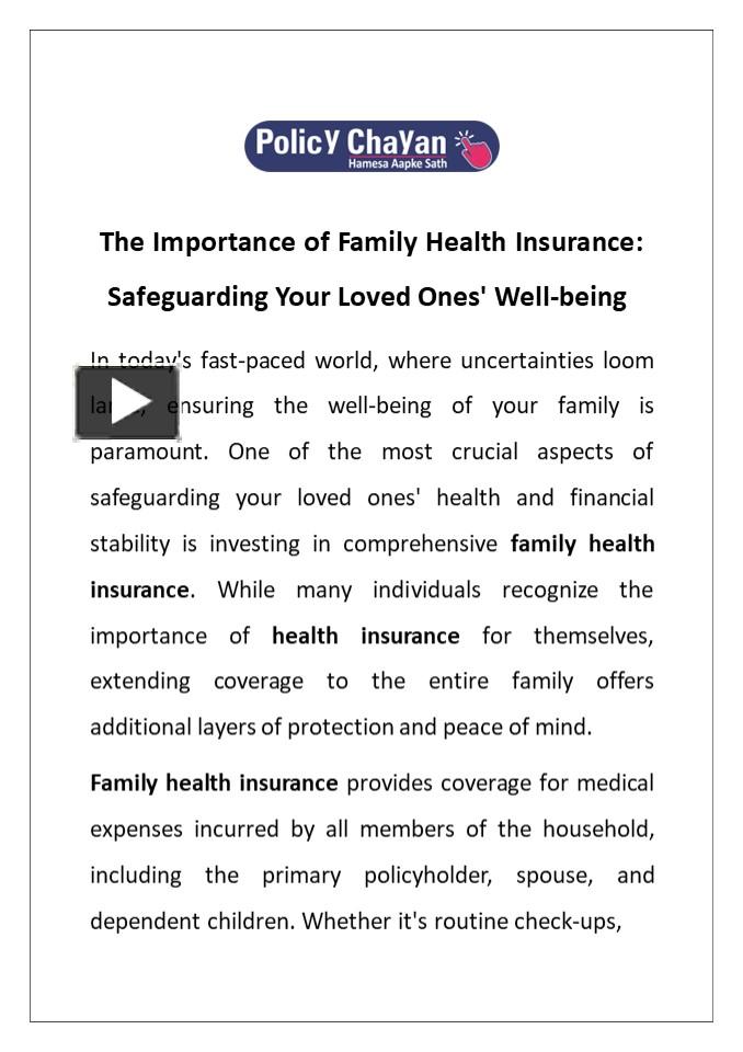 The Importance of Family Health Insurance: Safeguarding Your Loved Ones ...