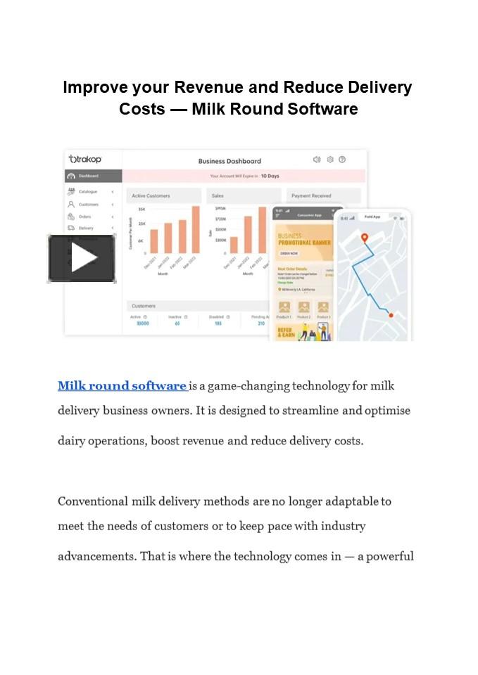 Improve your Revenue and Reduce Delivery Costs — Milk Round Software ...