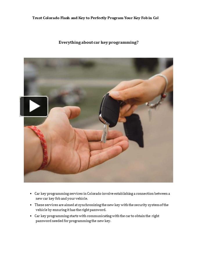 PPT – Trust Colorado Flash and Key to Perfectly Program Your Key Fob in ...