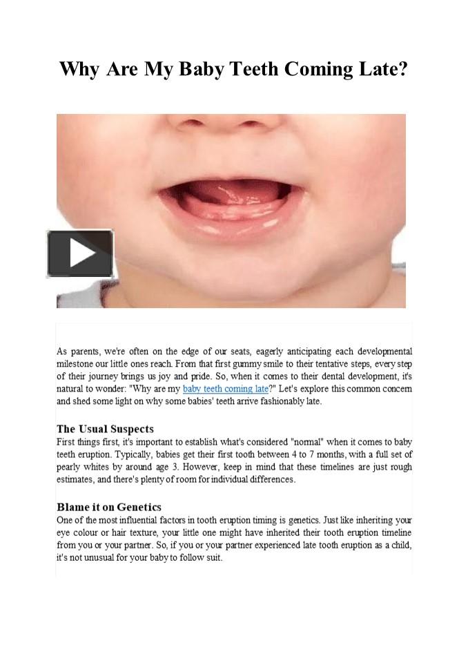 PPT – Baby Teeth Coming Late PowerPoint presentation | free to download ...