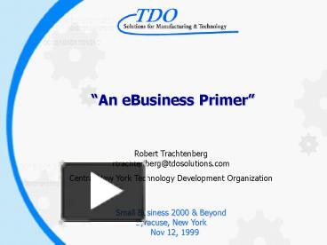 PPT – An eBusiness Primer PowerPoint presentation | free to download ...