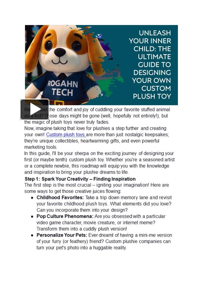 The Ultimate Guide to Designing Your Own Custom Plush Toy presentation ...