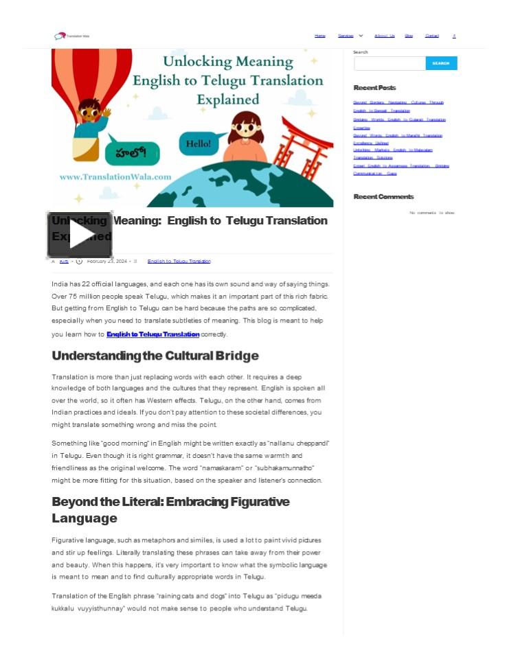 Unlocking Meaning: English to Telugu Translation Explained presentation ...