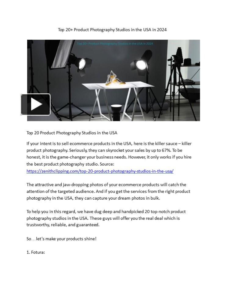 PPT – Top 20+ Product Photography Studios in the USA in 2024 PowerPoint ...