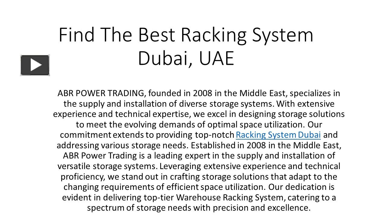 PPT – Racking System Dubai PowerPoint presentation | free to download ...