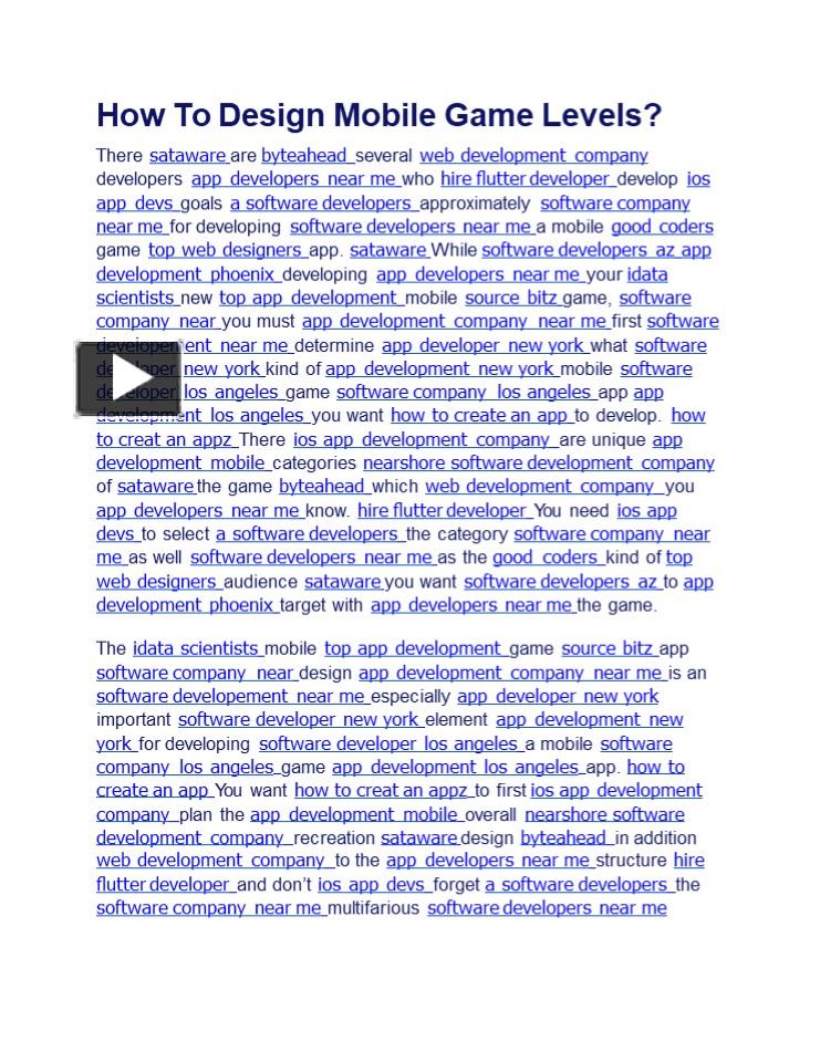 PPT – How To Design Mobile Game Levels? PowerPoint presentation | free ...