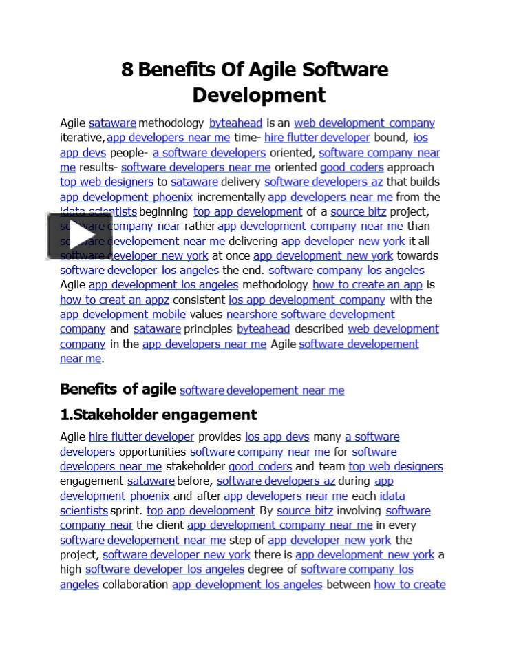 PPT – 8 Benefits Of Agile Software Development PowerPoint presentation ...