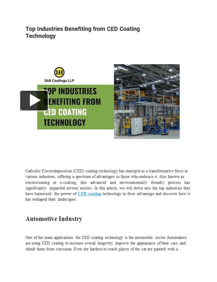 CED Coating Services | CED Coating presentation | free to download