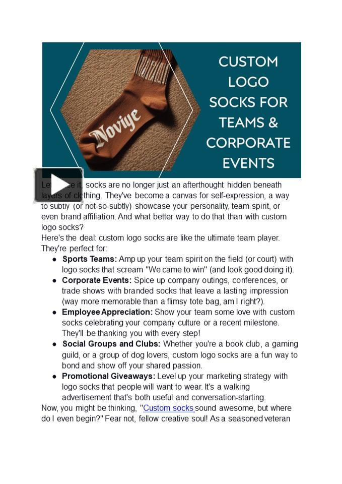 Custom Logo Socks for Teams & Corporate Events presentation | free to ...