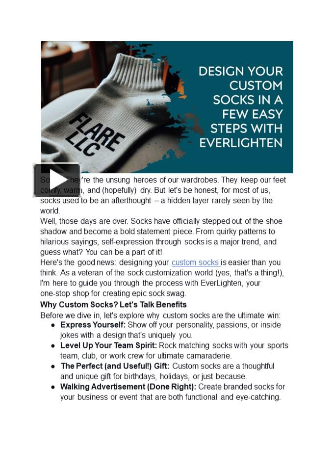 PPT – Design Your Custom Socks in a Few Easy Steps with EverLighten ...