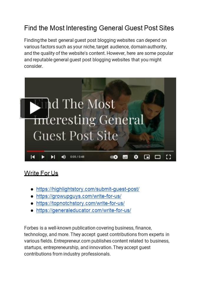 PPT – Find the Most Interesting General Guest Post Sites PowerPoint ...