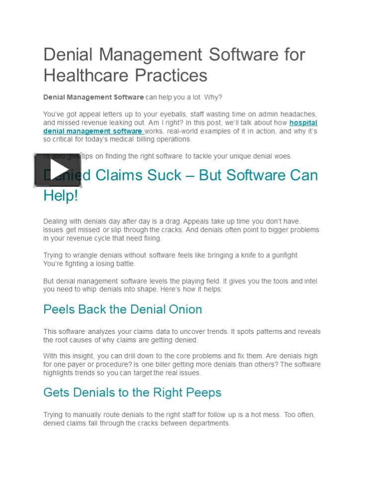 PPT – Hospital Denial Management Software PowerPoint presentation ...