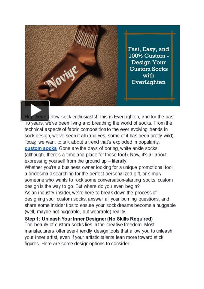 Fast, Easy, and 100% Custom - Design Your Custom Socks with EverLighten ...