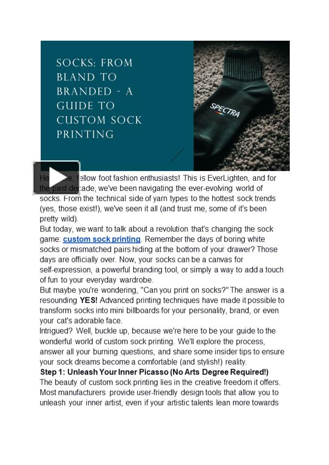 Socks: From Bland to Branded - A Guide to Custom Sock Printing ...