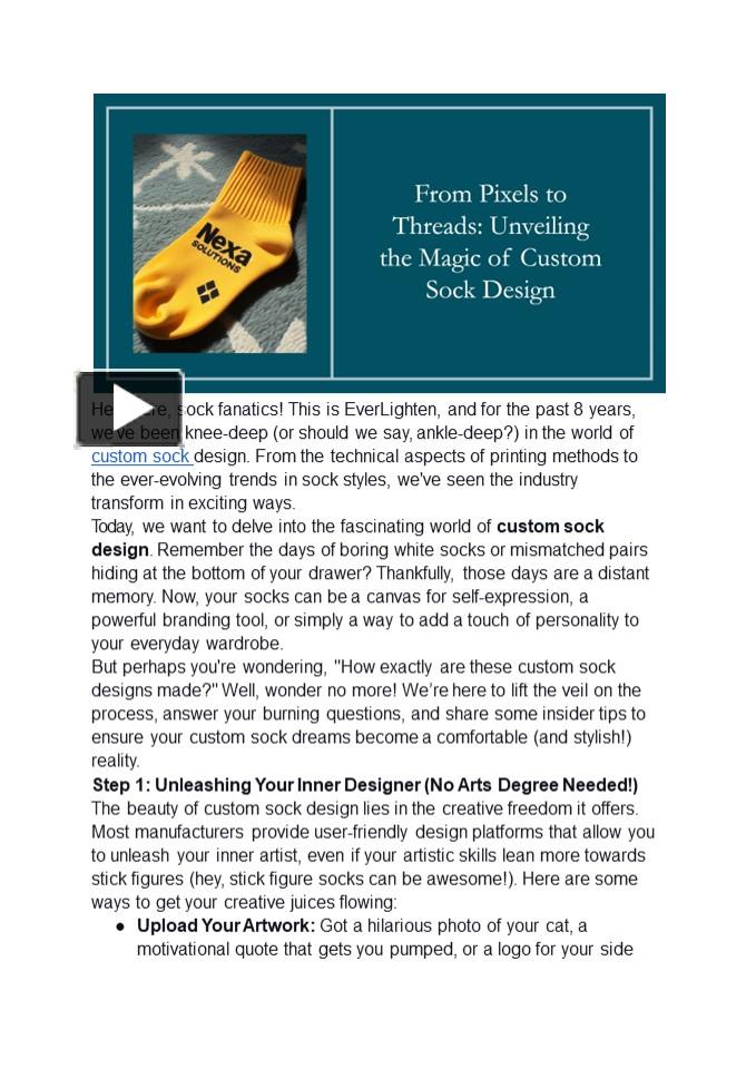 PPT – From Pixels to Threads: Unveiling the Magic of Custom Sock Design ...