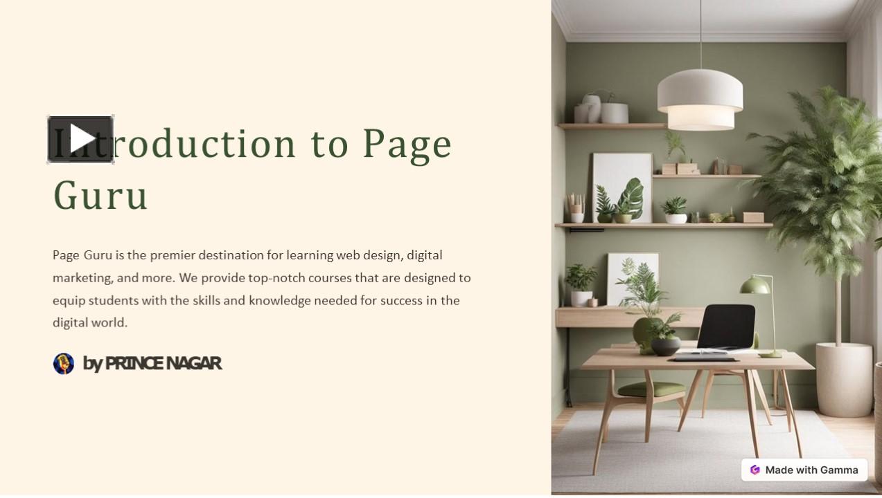 Introduction to Page Guru presentation | free to download