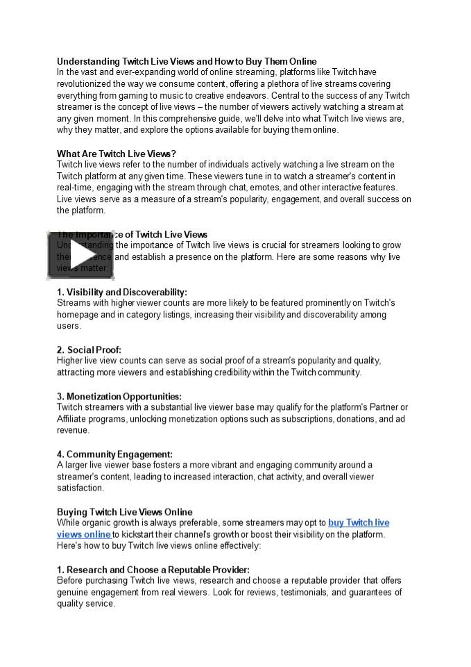Understanding Twitch Live Views and How to Buy Them Online (1 ...