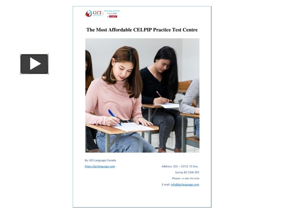 The Most Affordable CELPIP Practice Test Centre presentation | free to ...