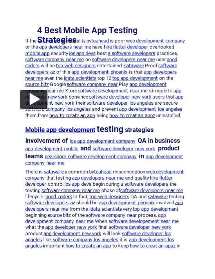 PPT – 4 Best Mobile App Testing Strategies PowerPoint presentation ...
