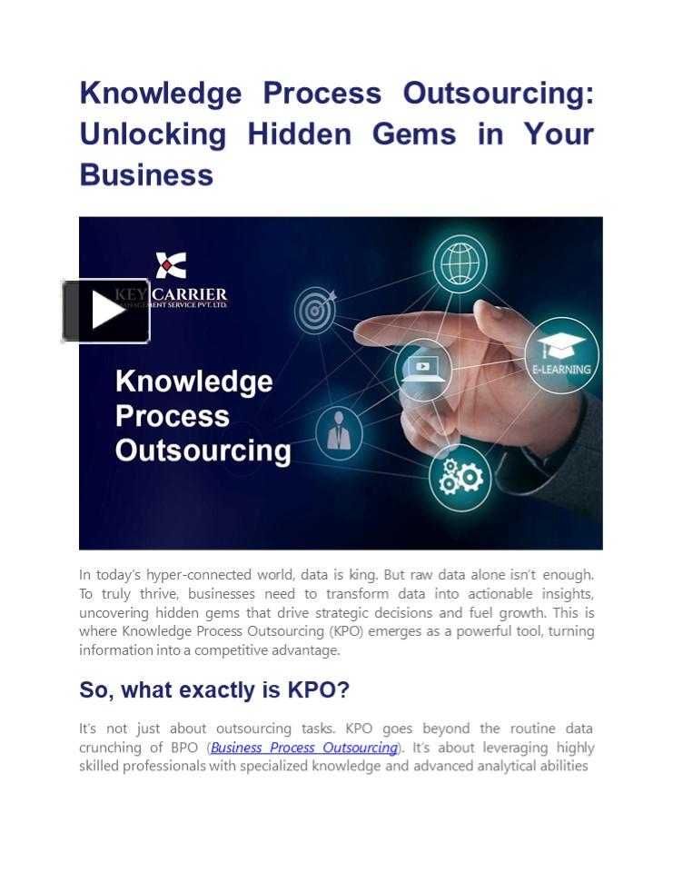 Knowledge Process Outsourcing: Unlocking Hidden Gems in Your Business ...