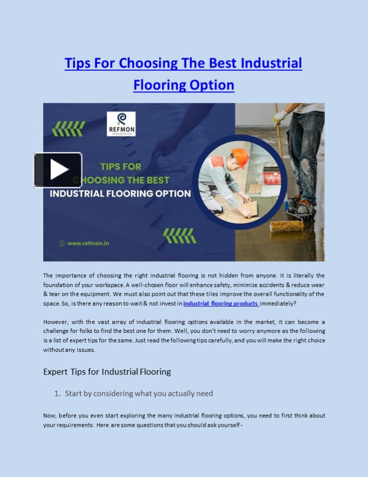 PPT – Tips For Choosing The Best Industrial Flooring Option PowerPoint ...