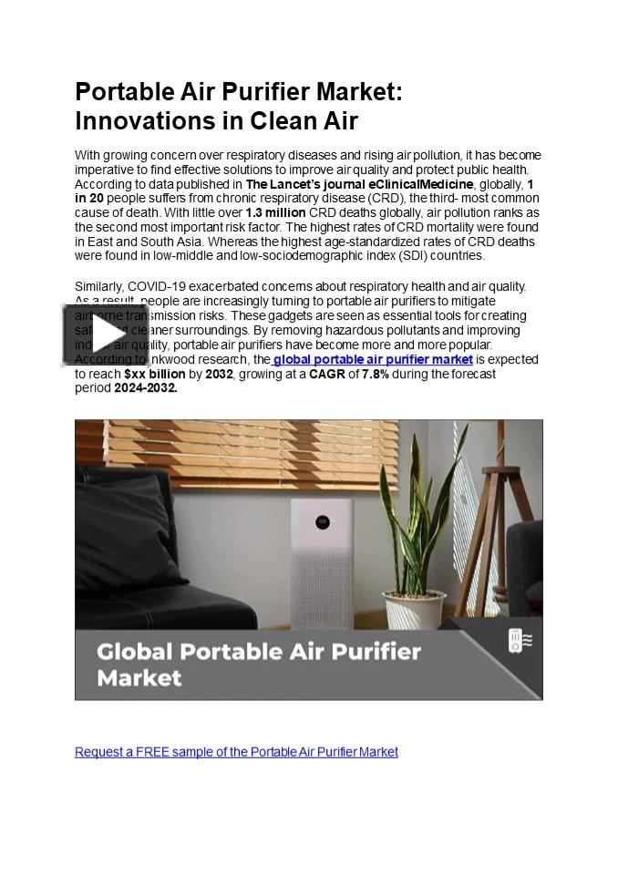 Portable Air Purifier Market: Innovations in Clean Air presentation ...