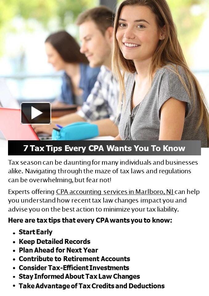 PPT – 7 Tax Tips Every CPA Wants You To Know PowerPoint presentation ...