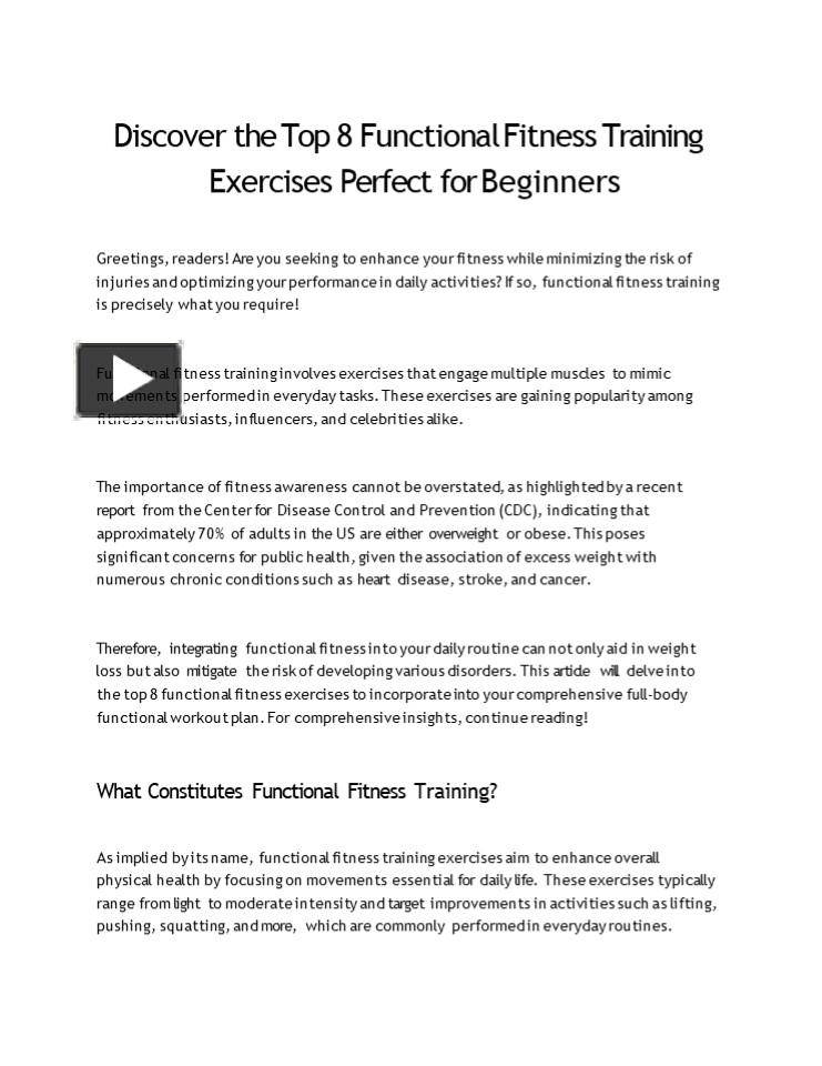 PPT – Discover the Top 8 Functional Fitness Training Exercises Perfect ...