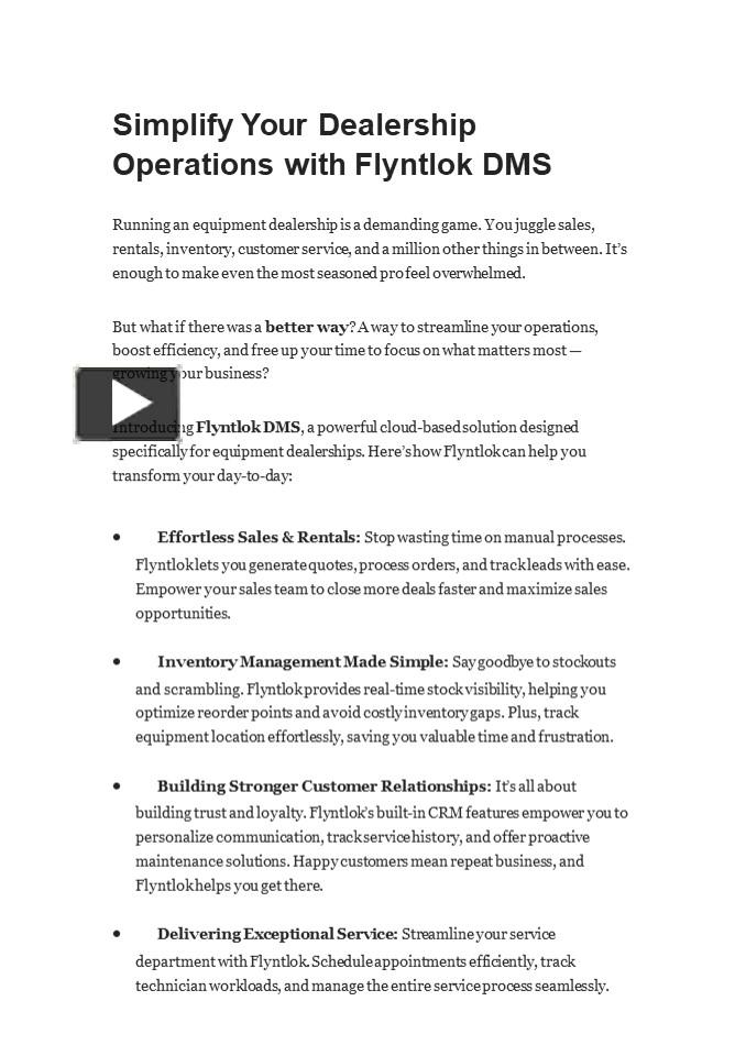 PPT – Simplify Your Dealership Operations with Flyntlok DMS PowerPoint ...