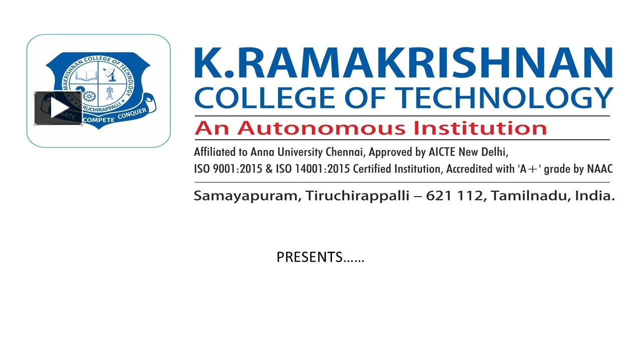 A look at The Mechanical Engineering Department at KRCE presentation ...