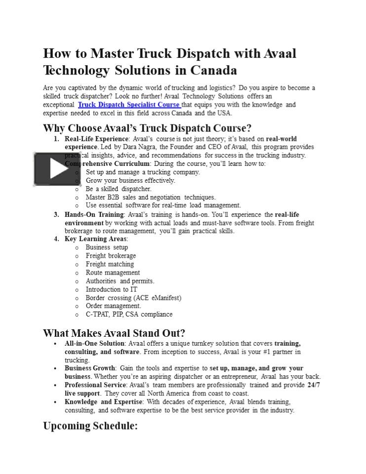 PPT – How to Master Truck Dispatch with Avaal Technology Solutions in ...