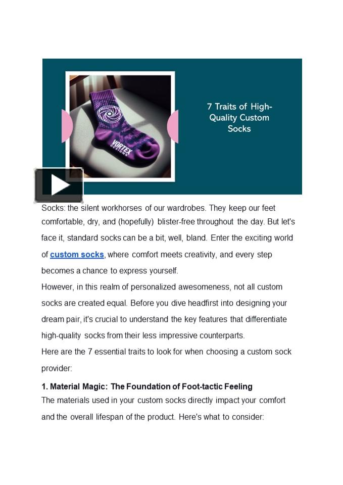 PPT – 7 Traits of High-Quality Custom Socks PowerPoint presentation ...