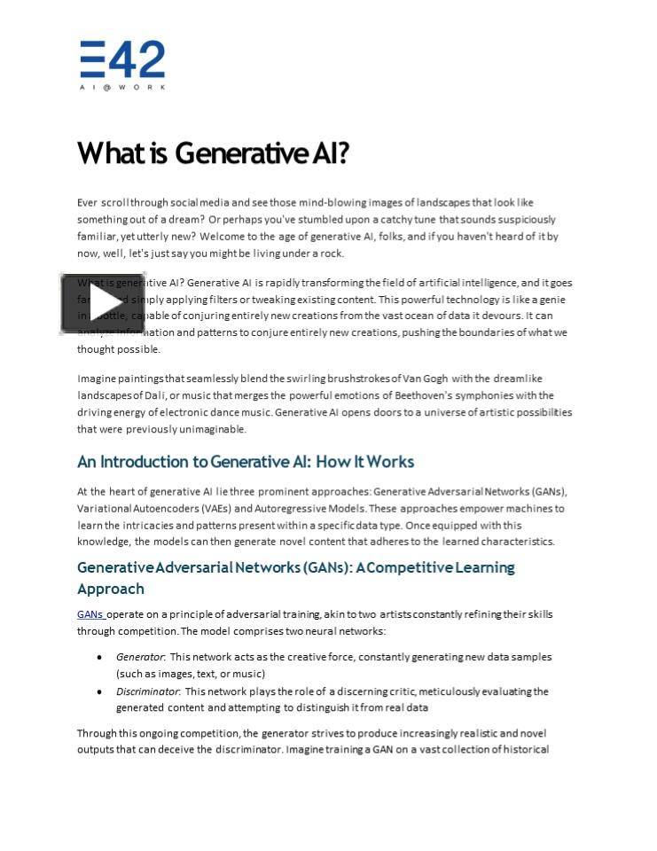 What is Generative AI and How it works? presentation | free to download