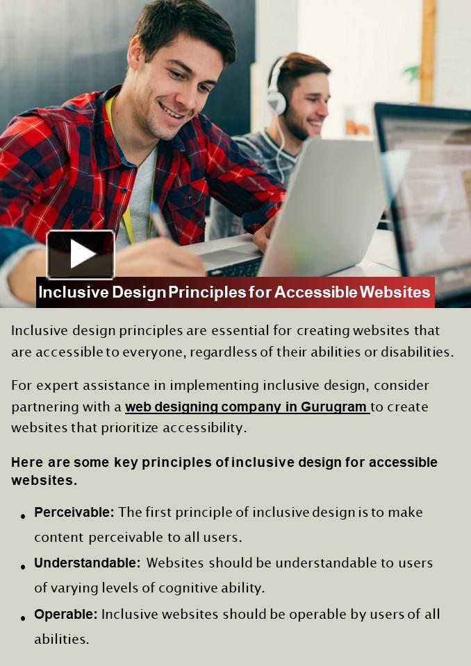 PPT – Inclusive Design Principles for Accessible Websites PowerPoint ...