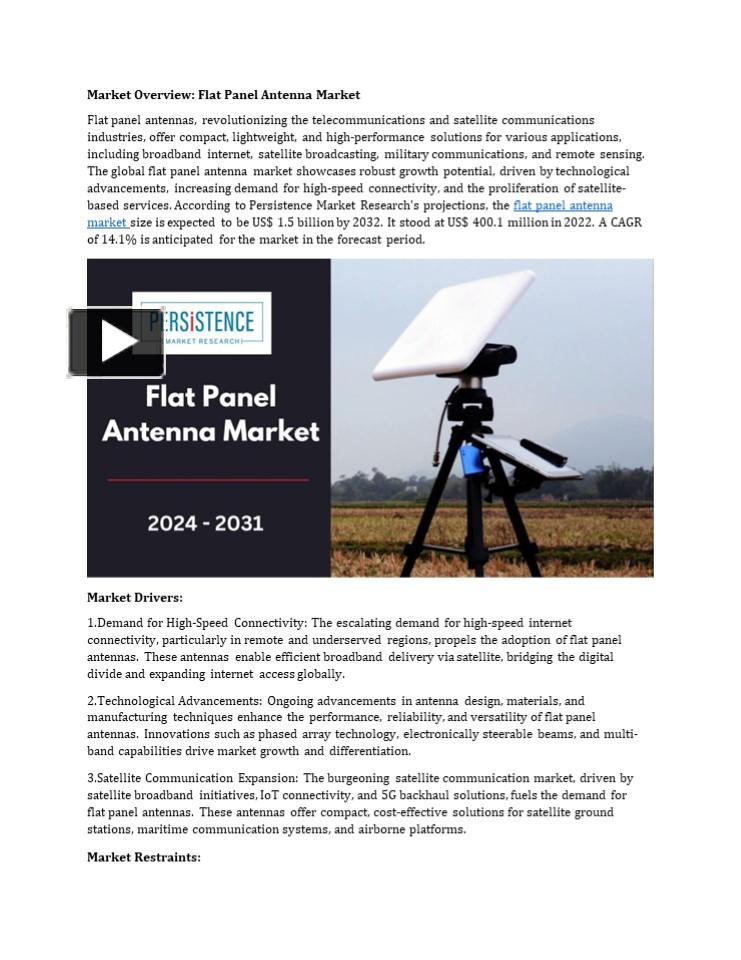PPT – Flat Panel Antenna Market: Innovative Solutions Fueling Market ...