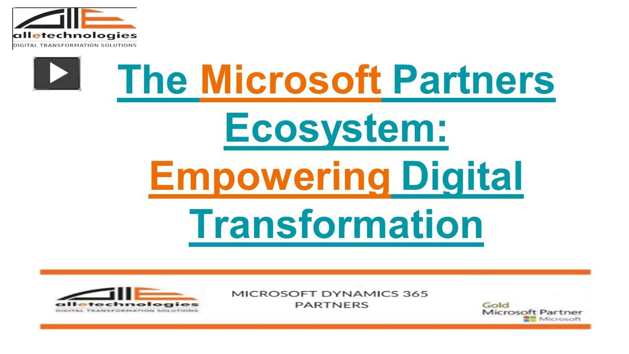 PPT – The Microsoft Partners Ecosystem: Empowering Digital ...