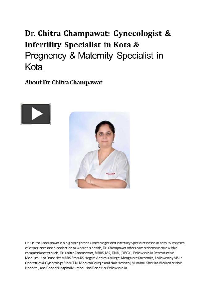 PPT – Dr. Chitra Champawat | Gynecologist in Kota | Infertility ...