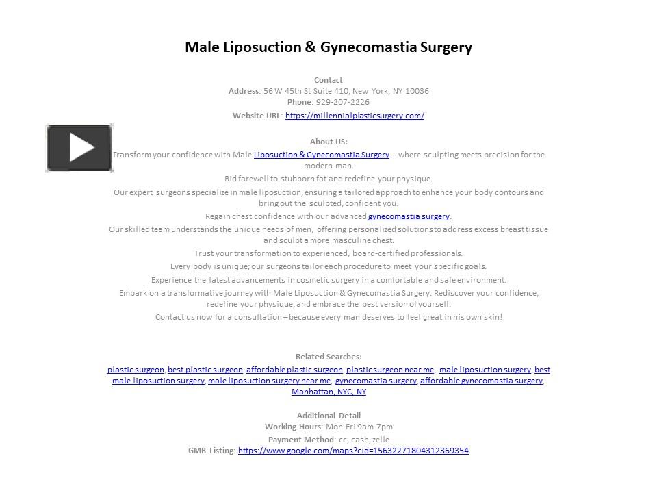 PPT – Male Liposuction & Gynecomastia Surgery PowerPoint presentation ...