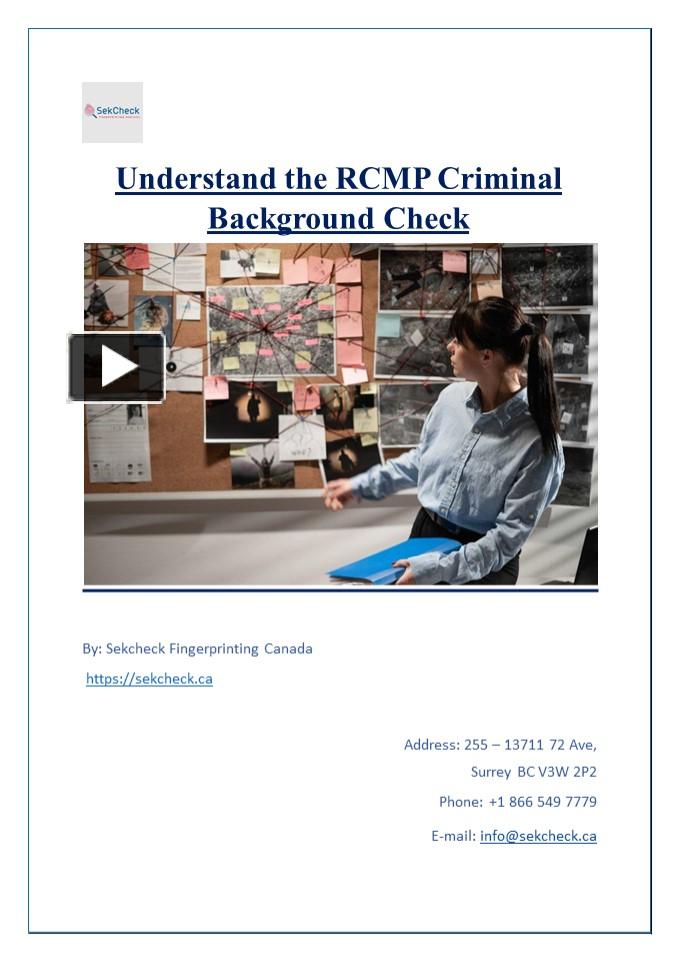 PPT – Understand the RCMP Criminal Background Check PowerPoint ...