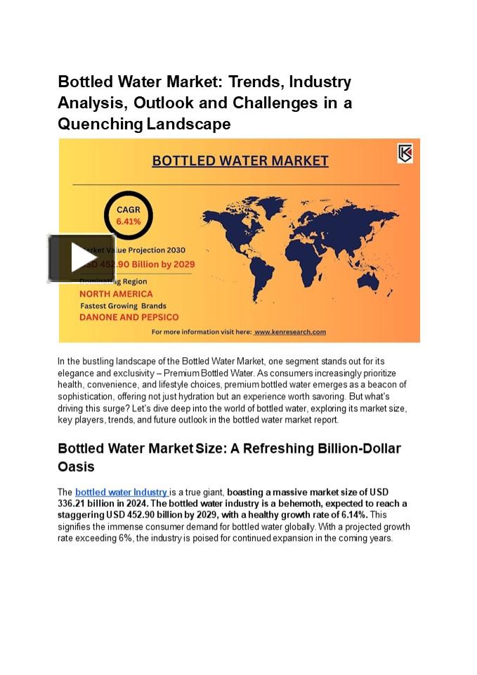 PPT – Bottled Water Market: Trends, Industry Analysis, Outlook and ...