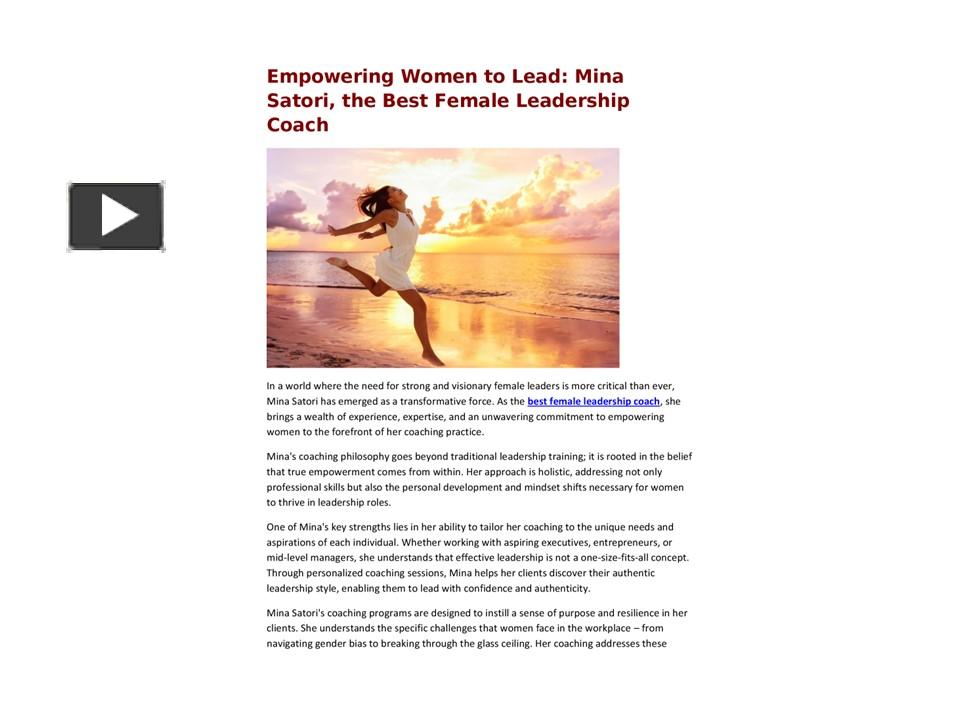 PPT – Empowering Women to Lead: Mina Satori, the Best Female Leadership ...