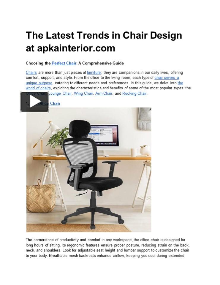 PPT – The Latest Trends in Chair Design at apkainterior.com PowerPoint ...