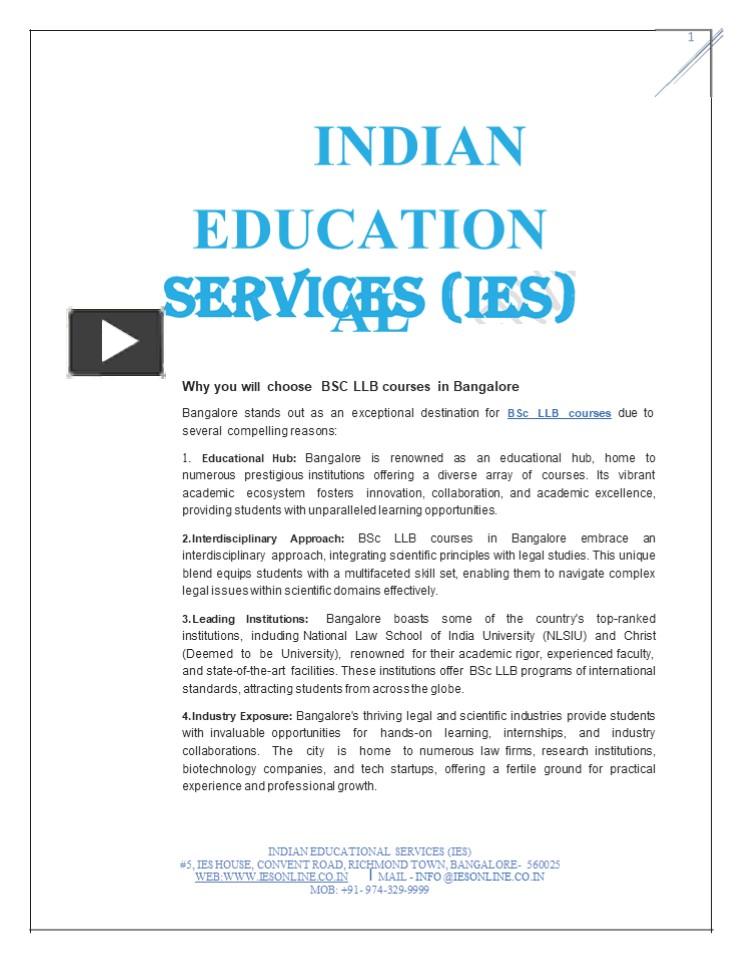 PPT – Why you will choose BSC LLB at Bangalore PowerPoint presentation ...