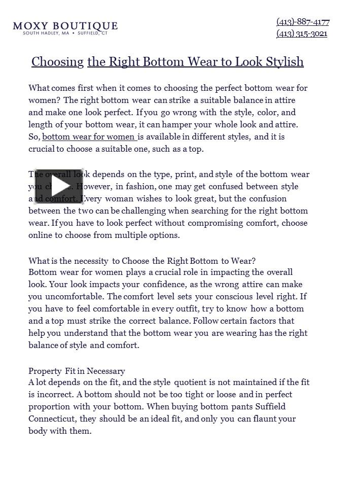 PPT – Choosing the Right Bottom Wear to Look Stylish PowerPoint ...