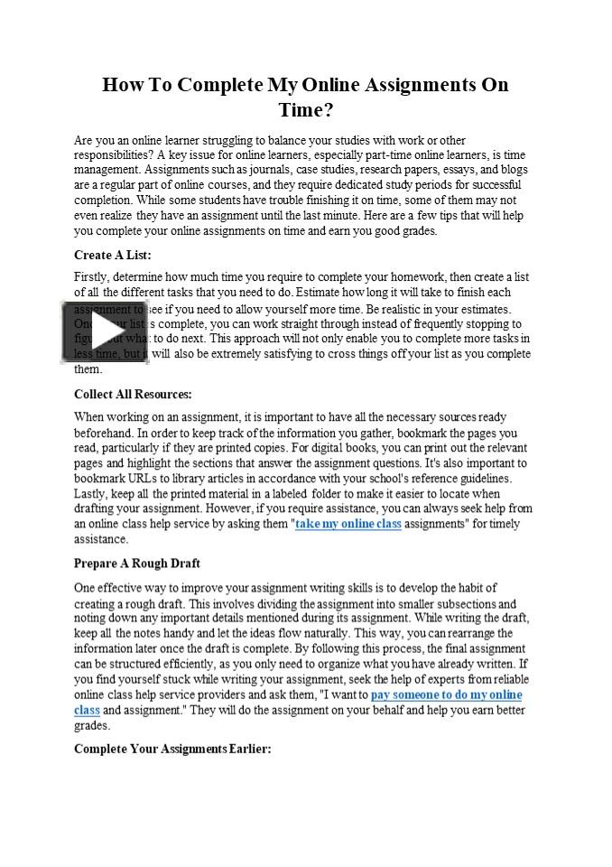 PPT – How To Complete My Online Assignments On Time? PowerPoint ...