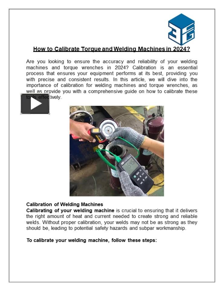 PPT – How to Calibrate Torque and Welding Machines in 2024? PowerPoint ...