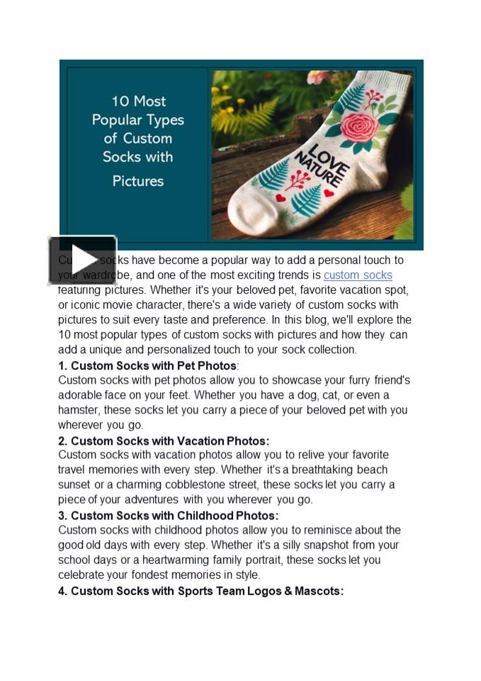 PPT – 10 Most Popular Types of Custom Socks with Pictures PowerPoint ...