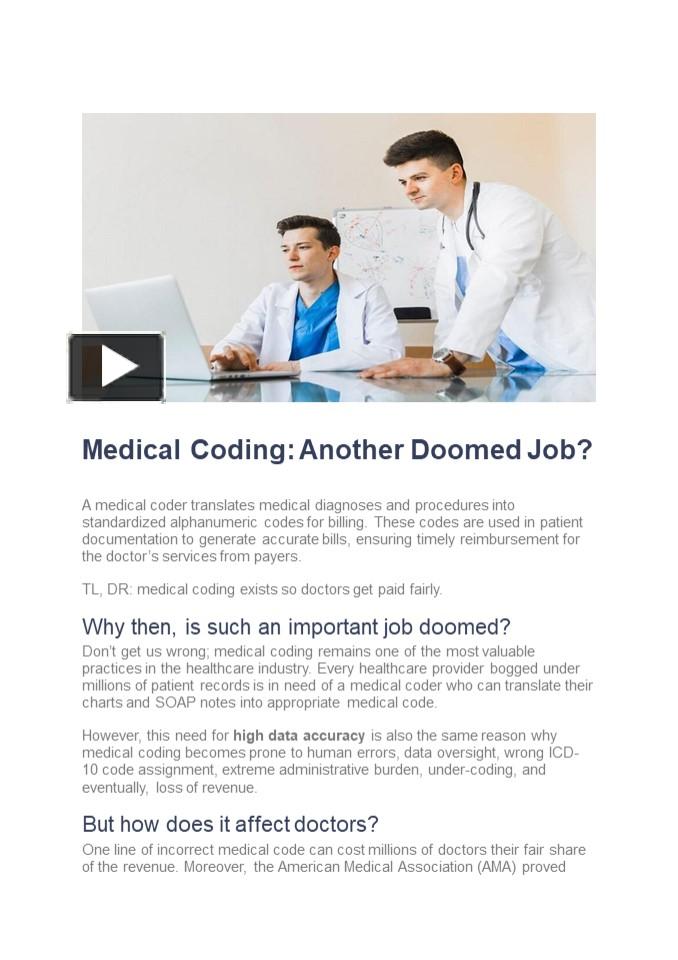 PPT – Medical Coding: Another Doomed Job? PowerPoint presentation ...