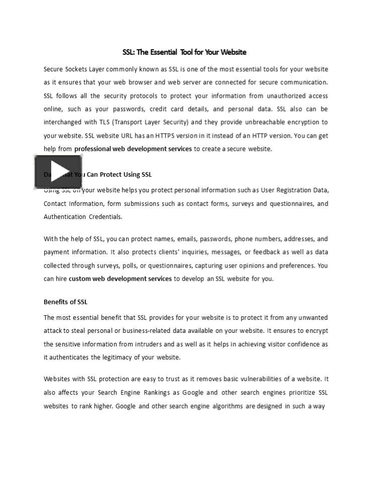 PPT – SSL: The Essential Tool for Your Website PowerPoint presentation ...