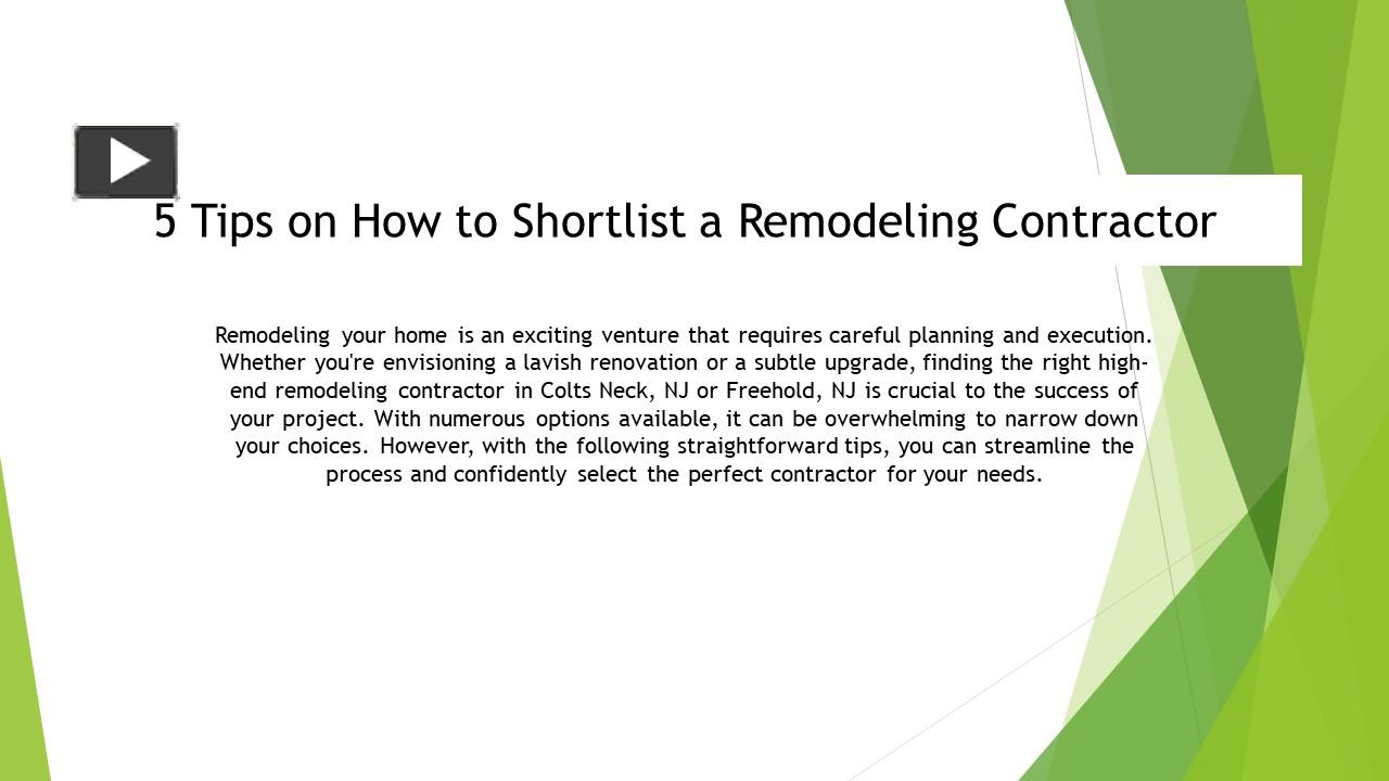 5 Tips on How to Shortlist a Remodeling Contractor presentation | free ...